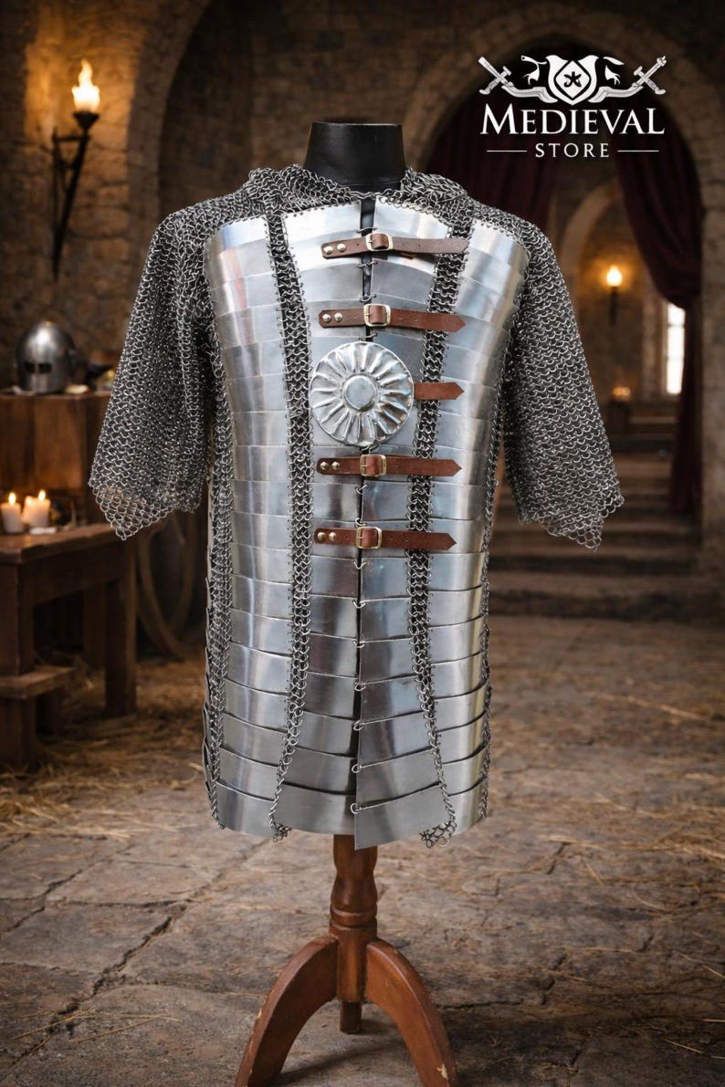 Medieval Lamellar Armor With Chainmail Sleeves | Viking / Knight ...