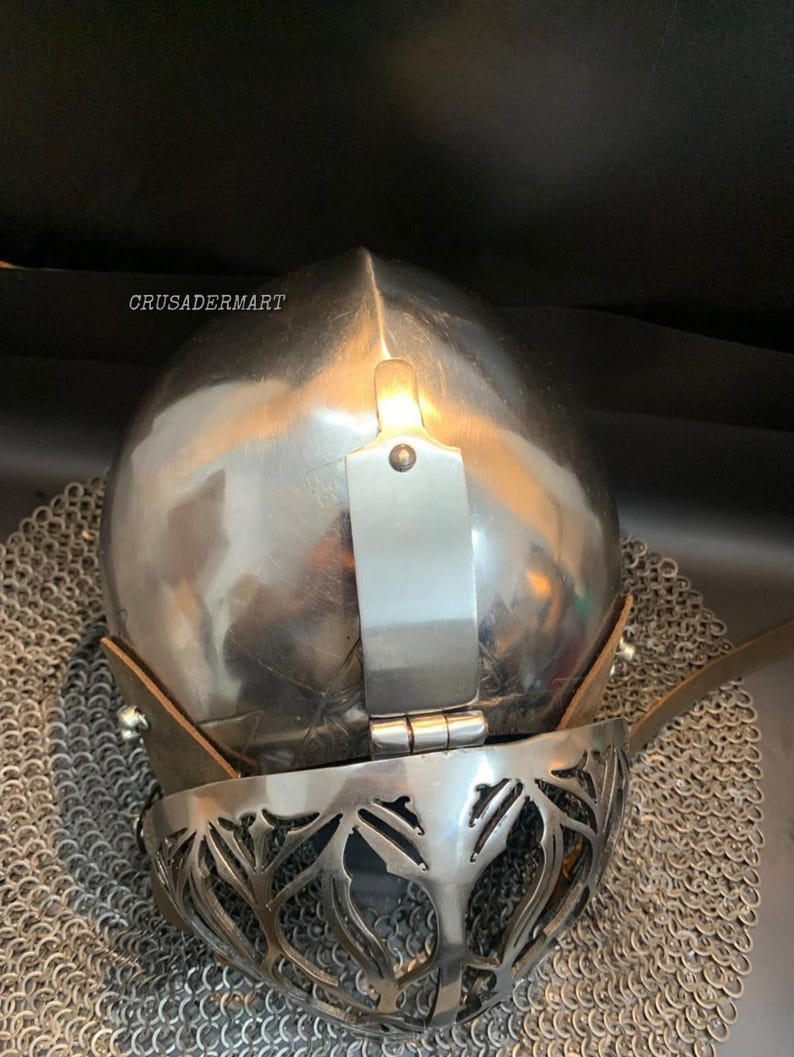 Medieval Bascinet Helmet Combat Klappvisor Knight Helmet With Chainmail ...