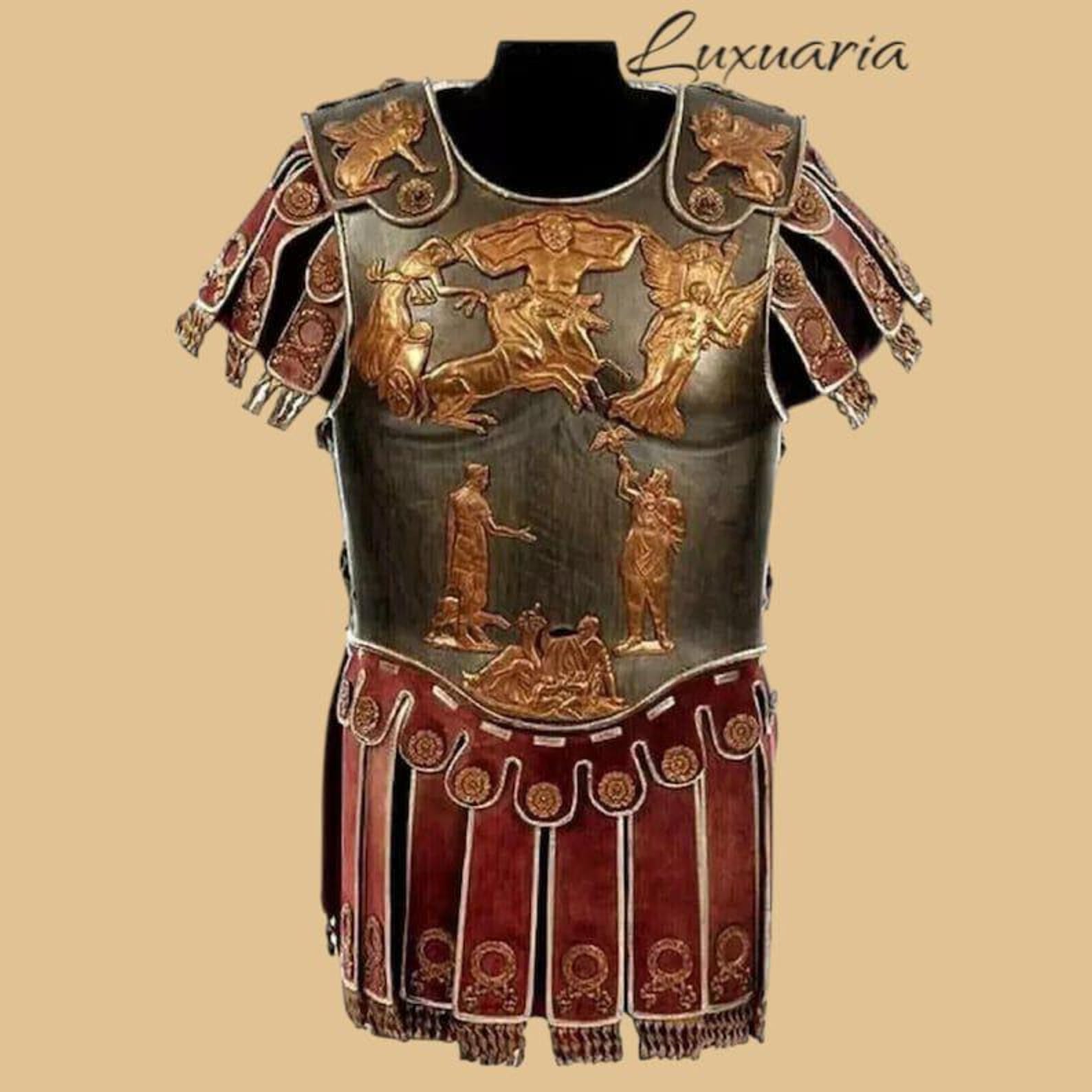 Steel Roman Muscle Cuirass Armor Knight Breastplate With Skirt ...