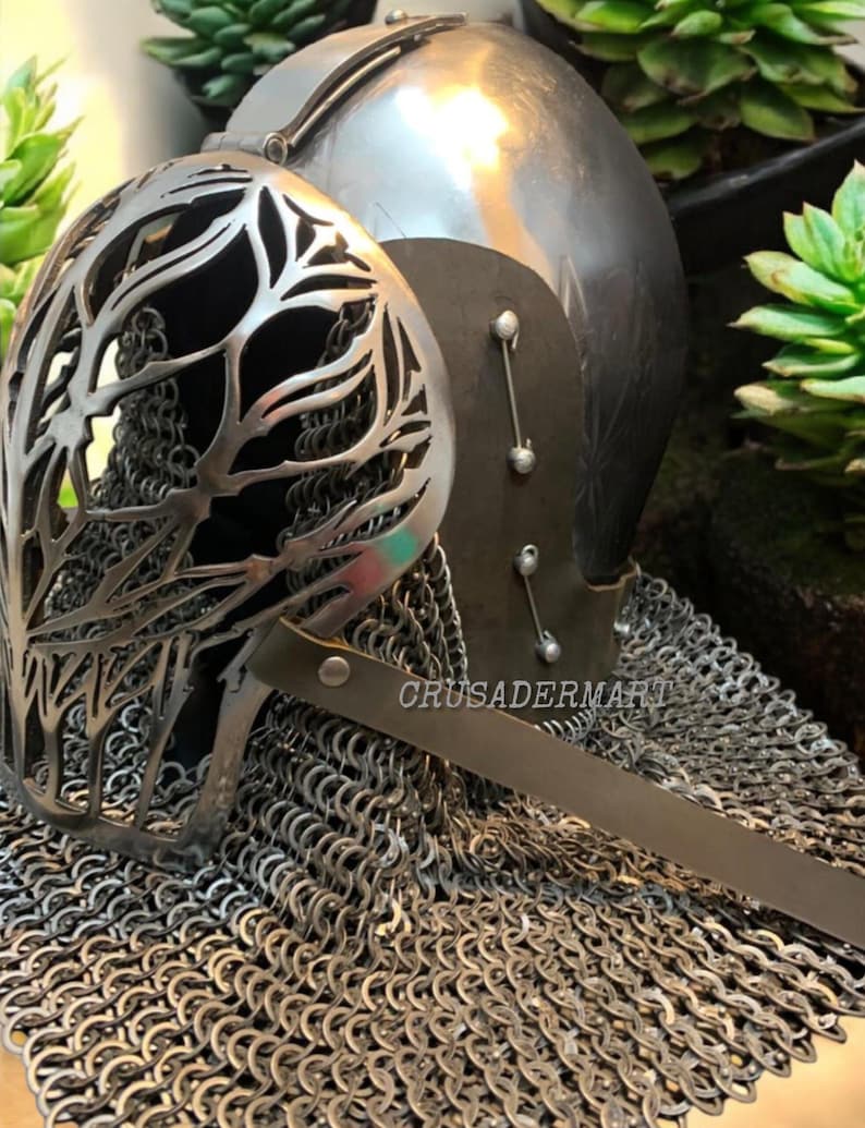 Medieval Bascinet Helmet Combat Klappvisor Knight Helmet With Chainmail ...