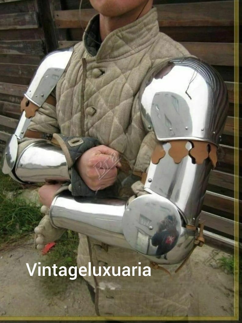 Medieval Arm Guard With Pauldrons Knight Shoulder Armor LARP Costume ...
