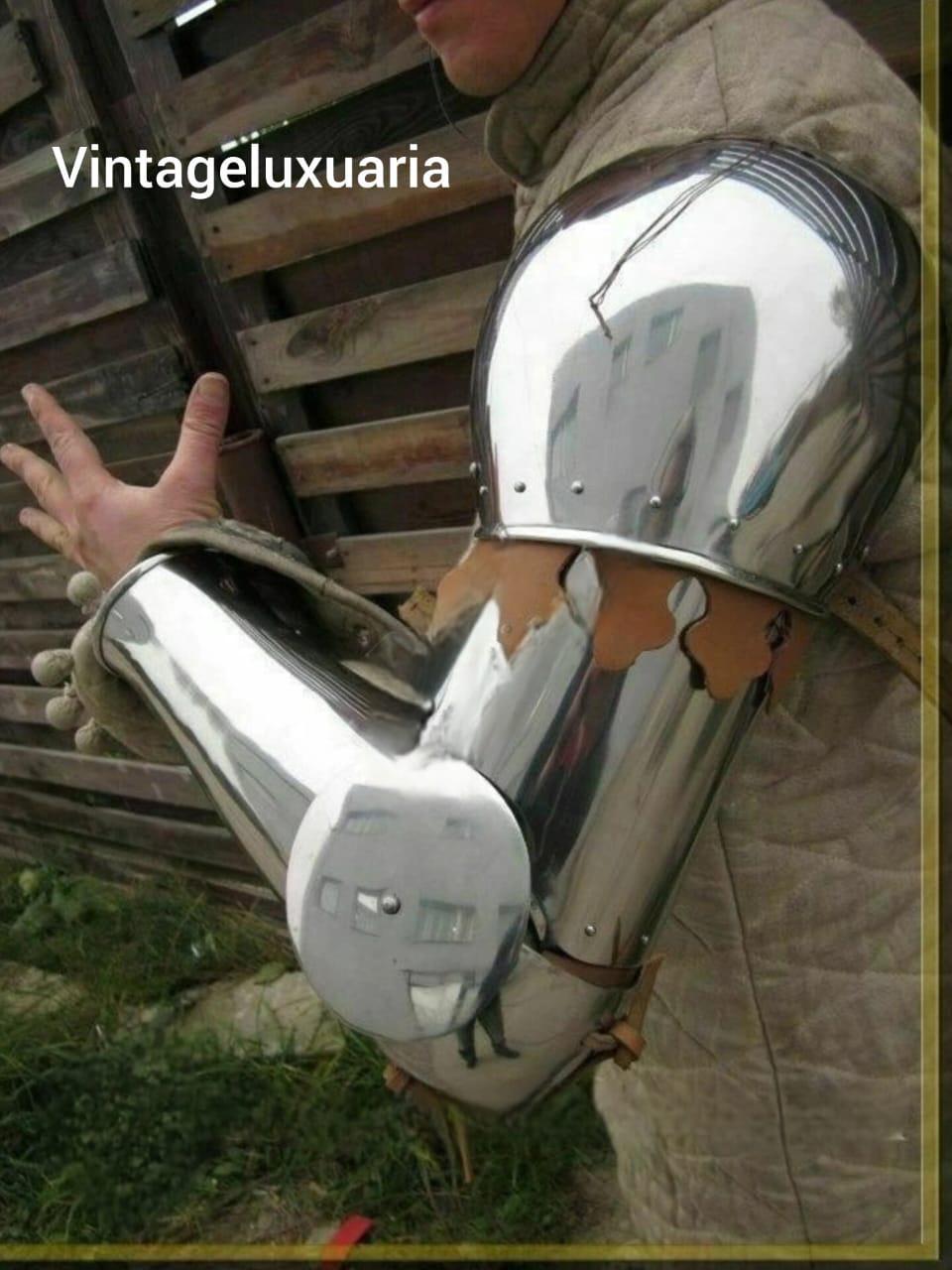 Medieval Arm Guard With Pauldrons Knight Shoulder Armor LARP Costume ...