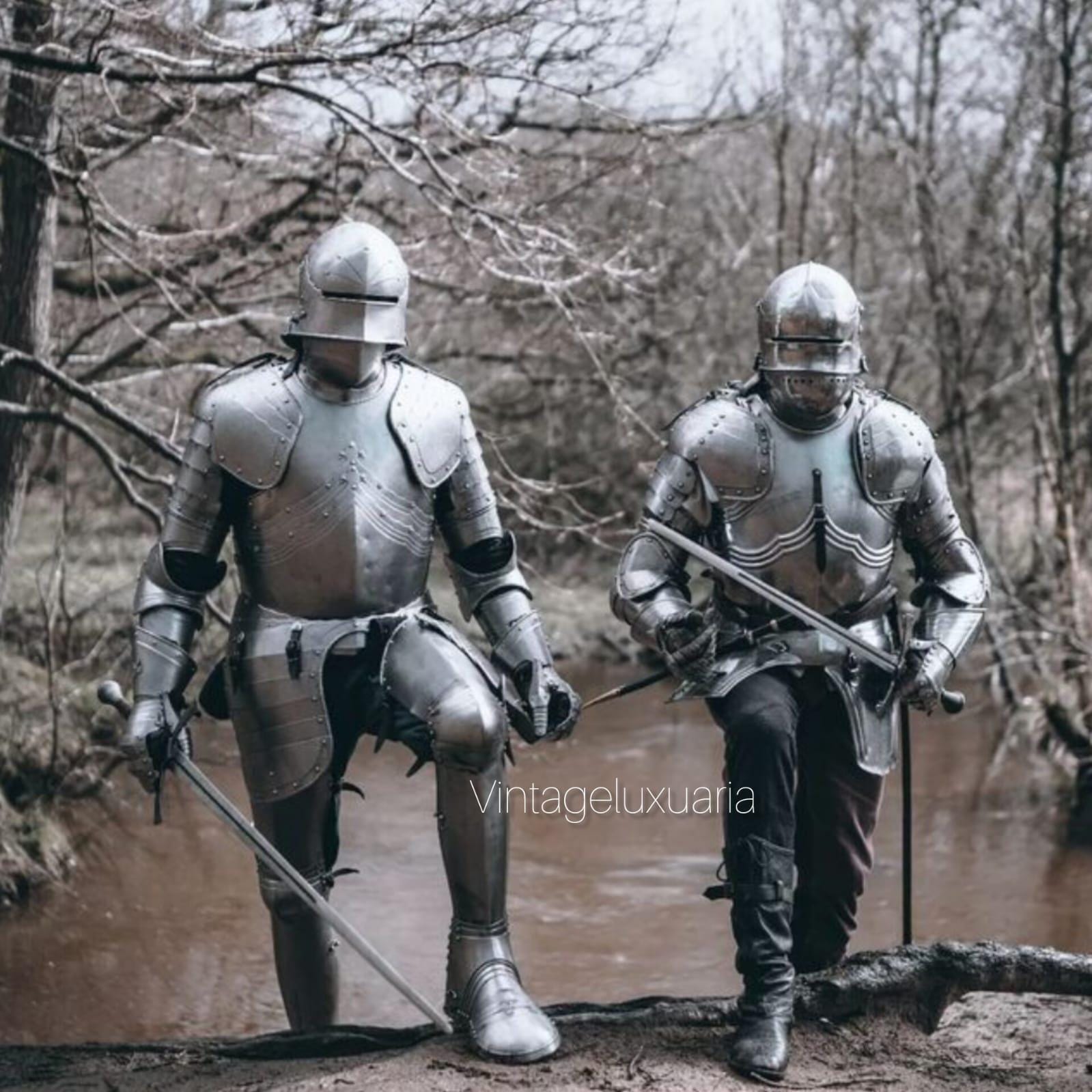 Medieval German Gothic Full Plate Armor Suit | Handcrafted Steel Battle ...