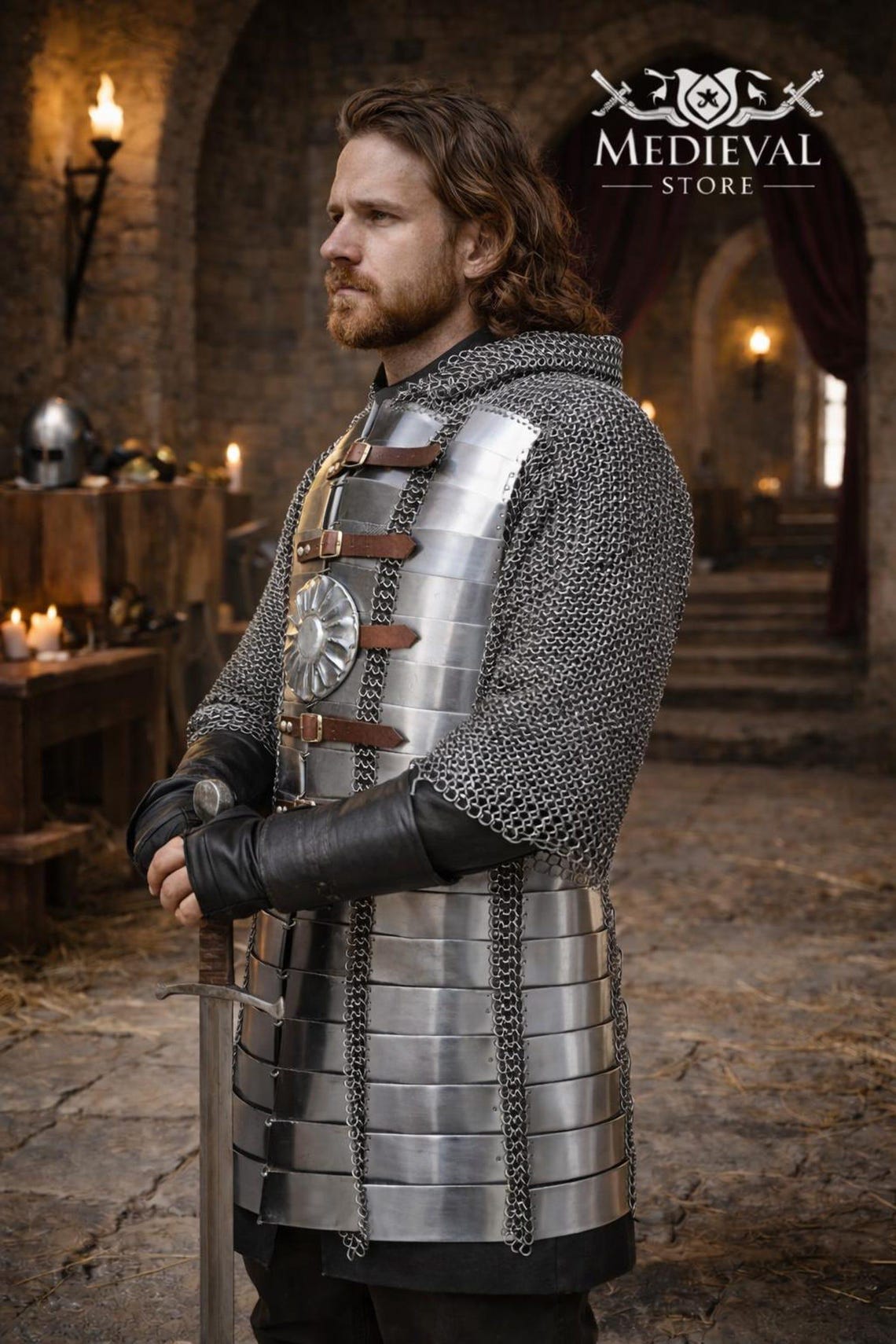 Medieval Lamellar Armor With Chainmail Sleeves | Viking / Knight ...