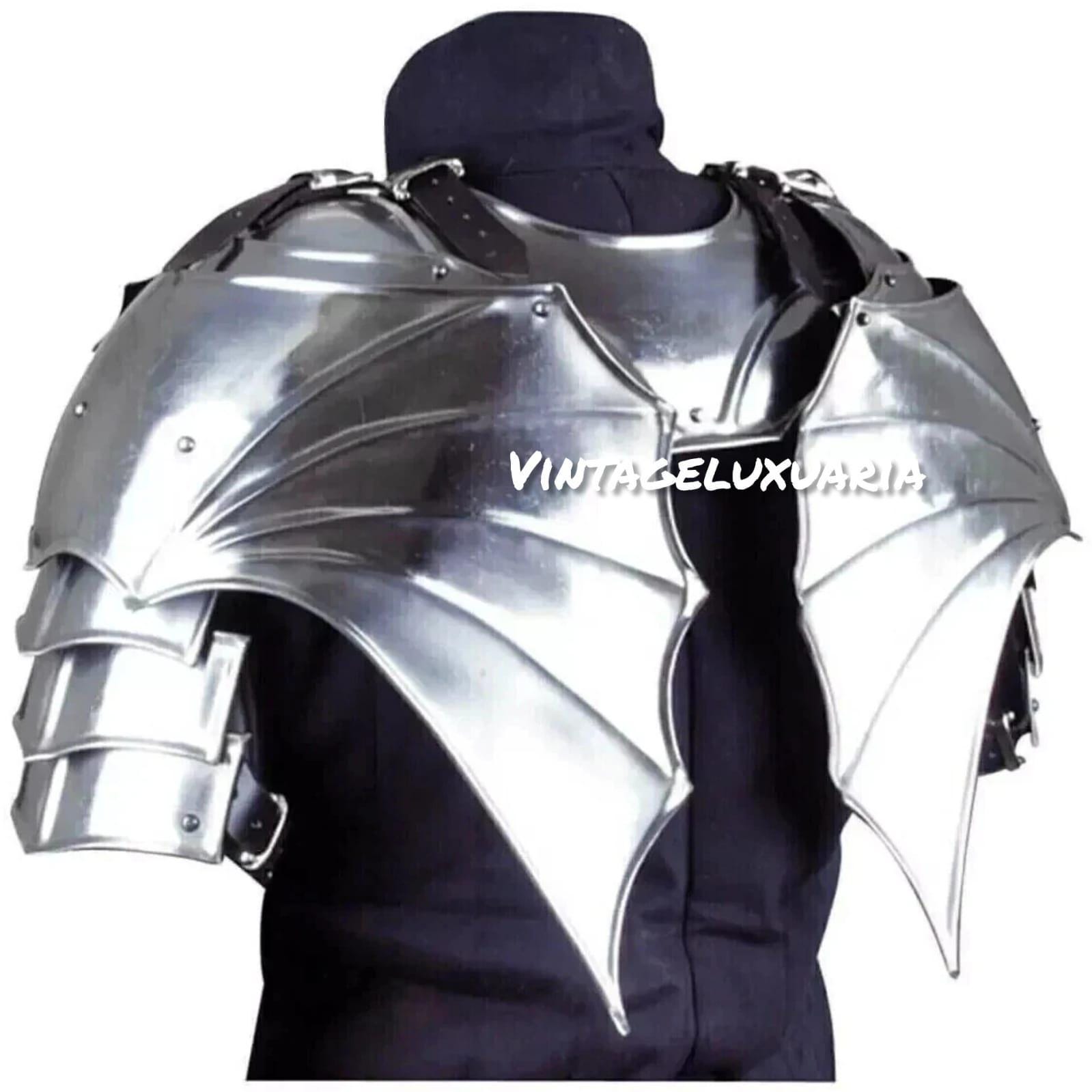 Medieval Steel Larp Warrior Gothic Pair of Pauldrons Shoulder Armor ...