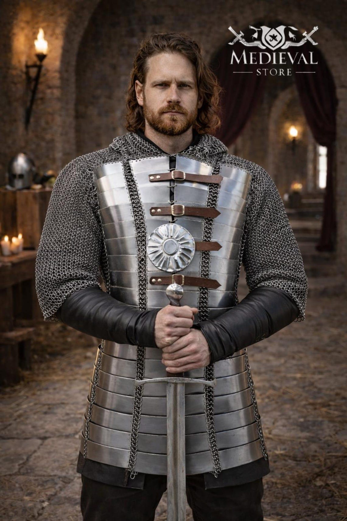 Medieval Lamellar Armor With Chainmail Sleeves | Viking / Knight ...