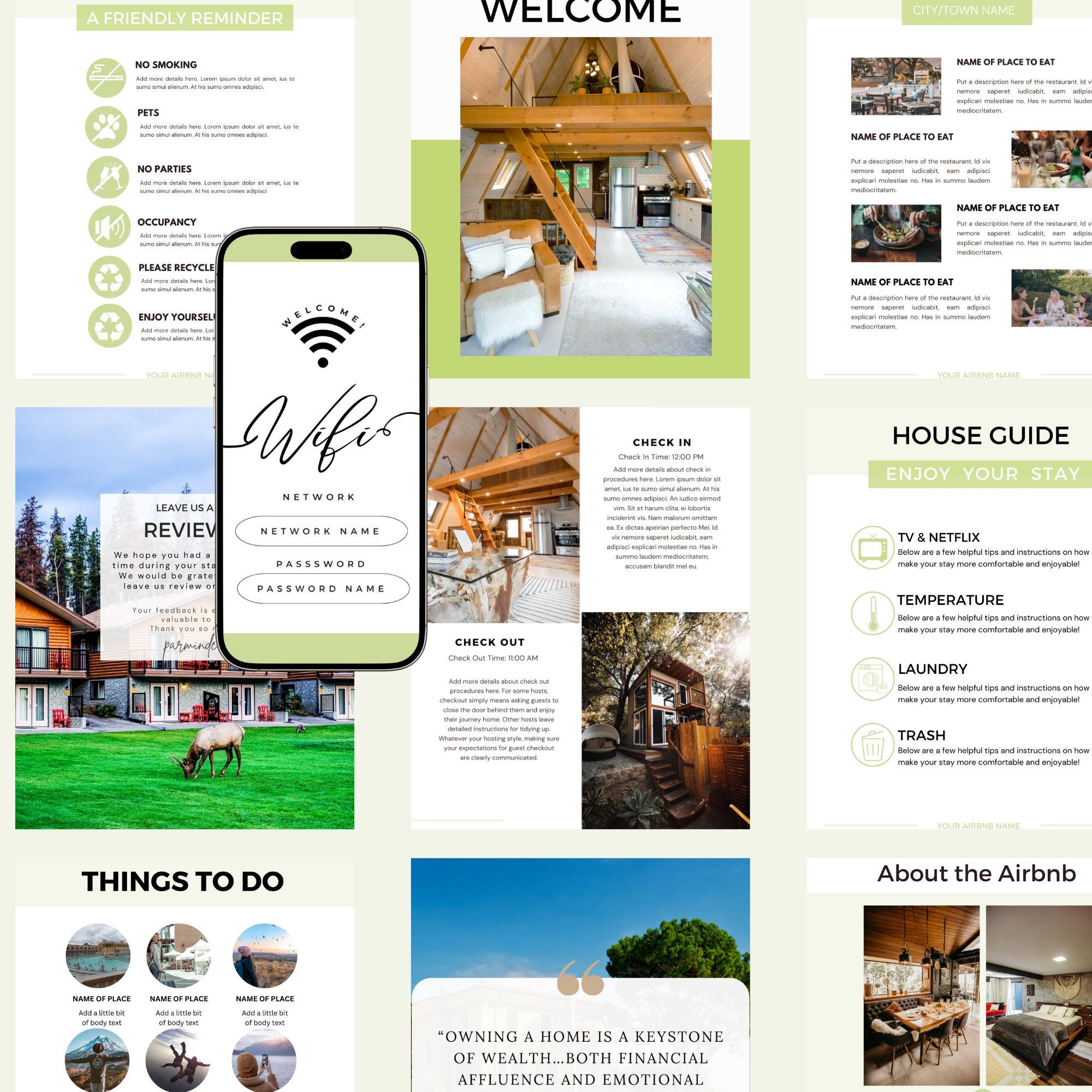 Airbnb Welcome Book for Rental House Guide With Map Local Info Check in ...