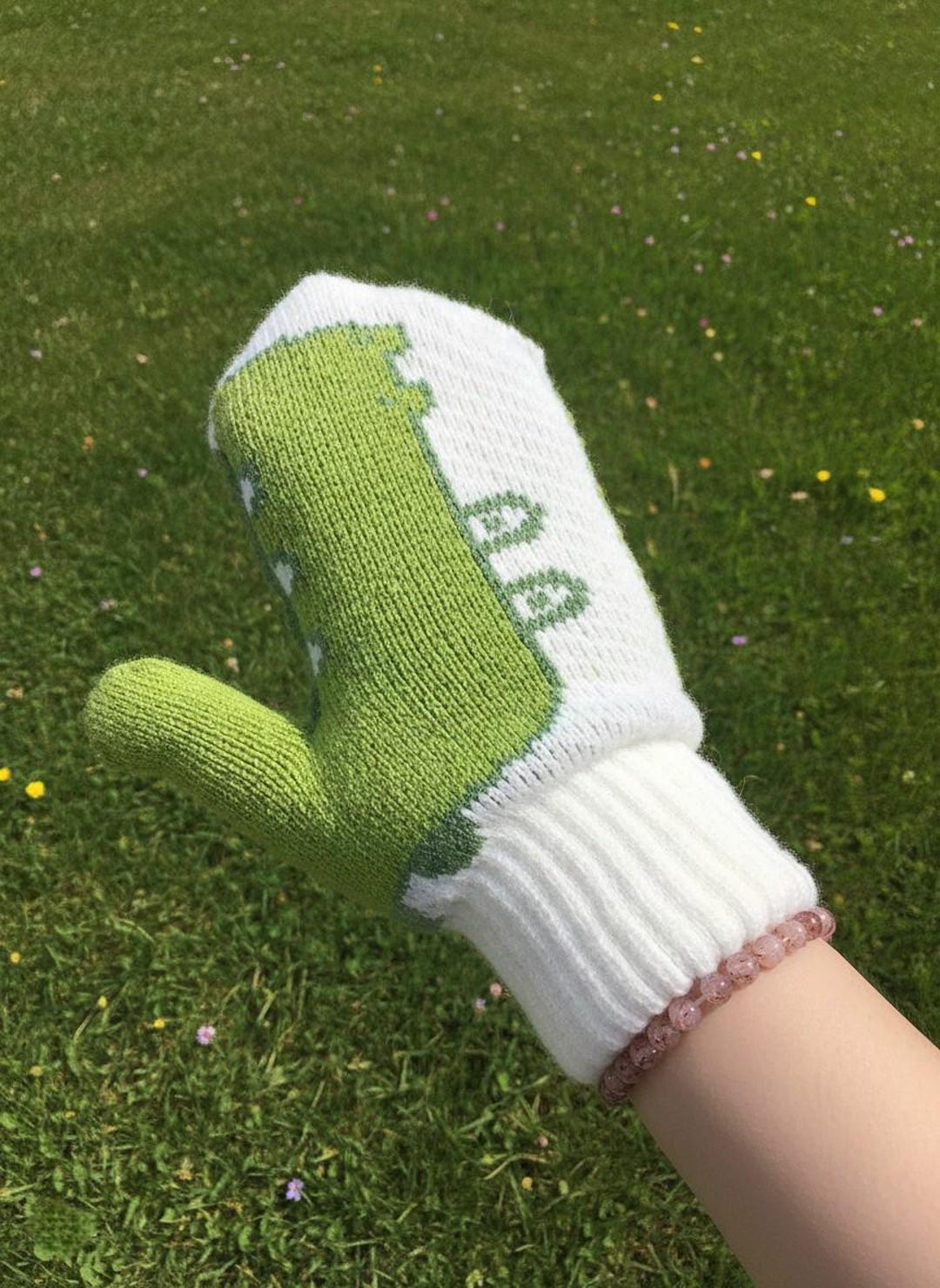 Cute Crocodile Knit Mittens, Cartoon Alligator Winter Gloves, Funny ...