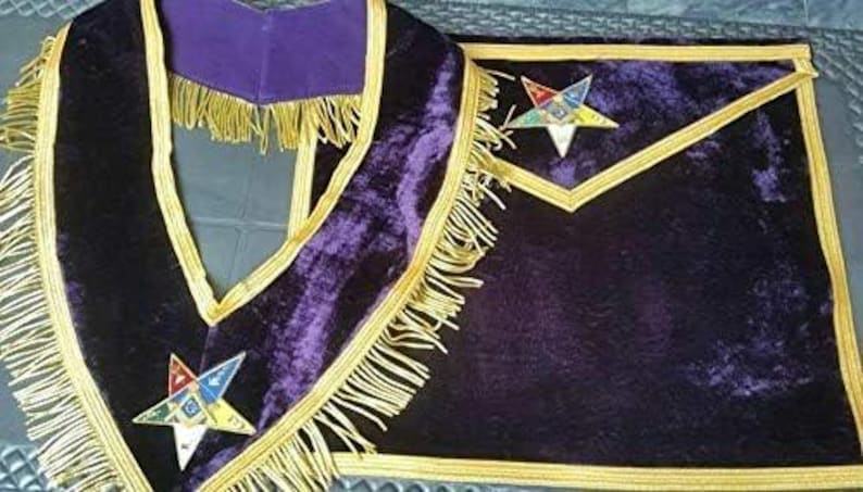 Masonic OES Hand Embroider Worthy Patron Matron Apron and Collar ...