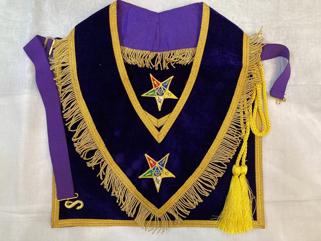 Masonic OES Hand Embroider Worthy Patron Matron Apron and Collar ...
