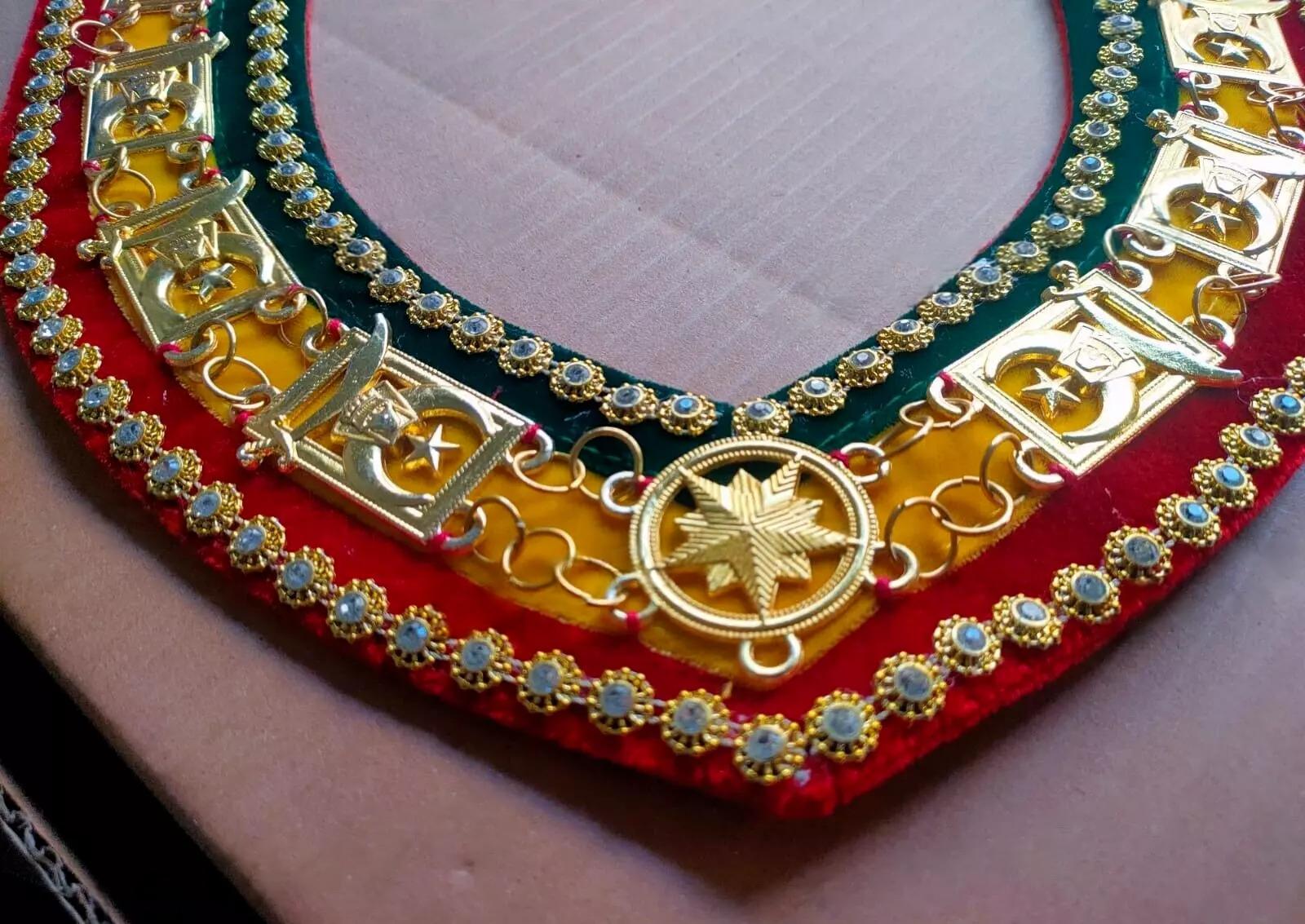 Masonic Shriner Collar Deluxe Tri Color Backing Rhinestones Around - Etsy