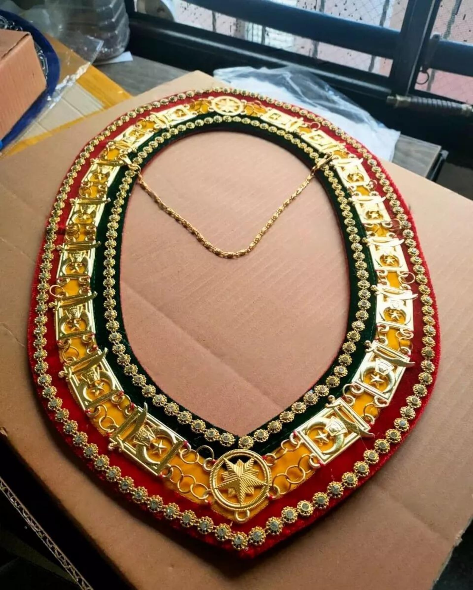 Masonic Shriner Collar Deluxe Tri Color Backing Rhinestones Around - Etsy