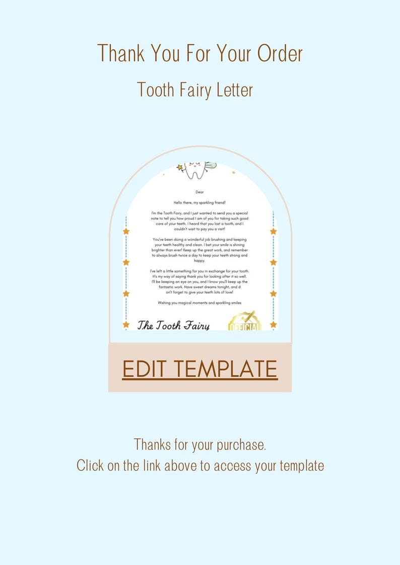 Tooth Fairy Letter Boy - Digital Download - Etsy