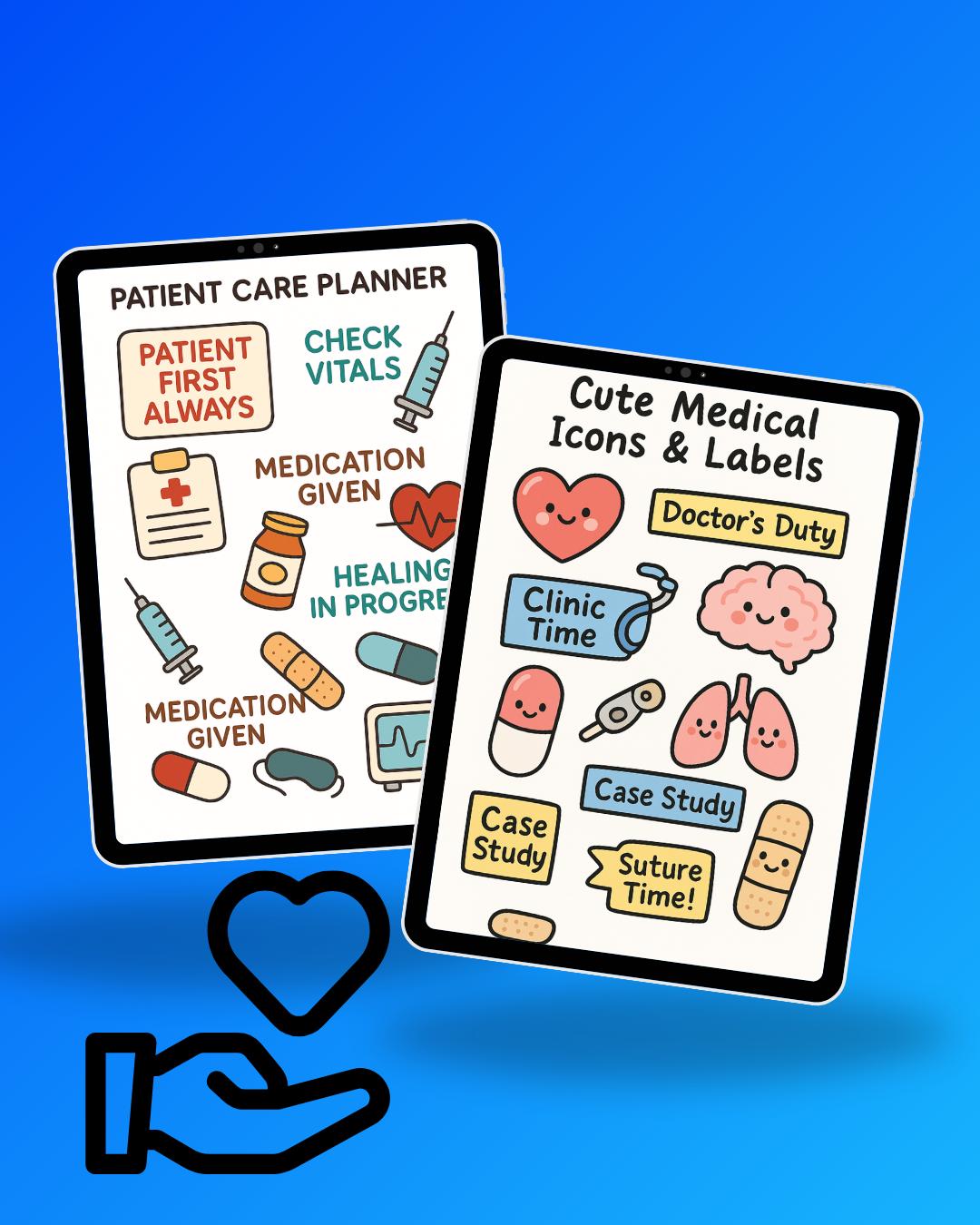Cute Medical Digital Stickers for Doctors & Nursesม Mental Health, Self ...
