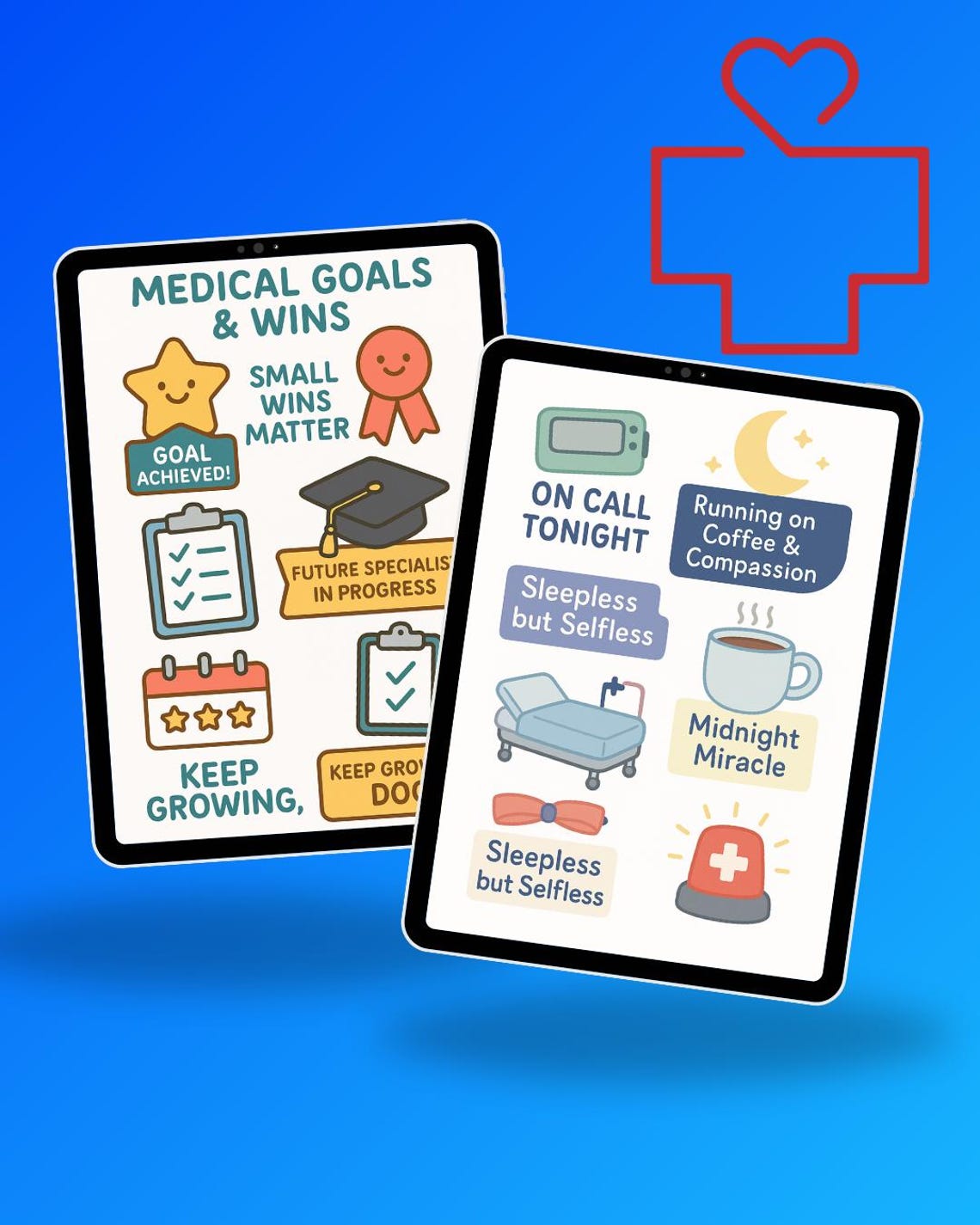 Cute Medical Digital Stickers for Doctors & Nursesม Mental Health, Self ...
