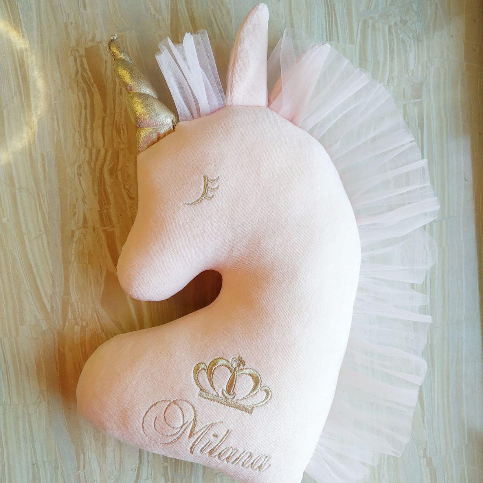 Personalized Unicorn Plush Toy | Soft Velvet Baby Gift | Hypoallergenic ...