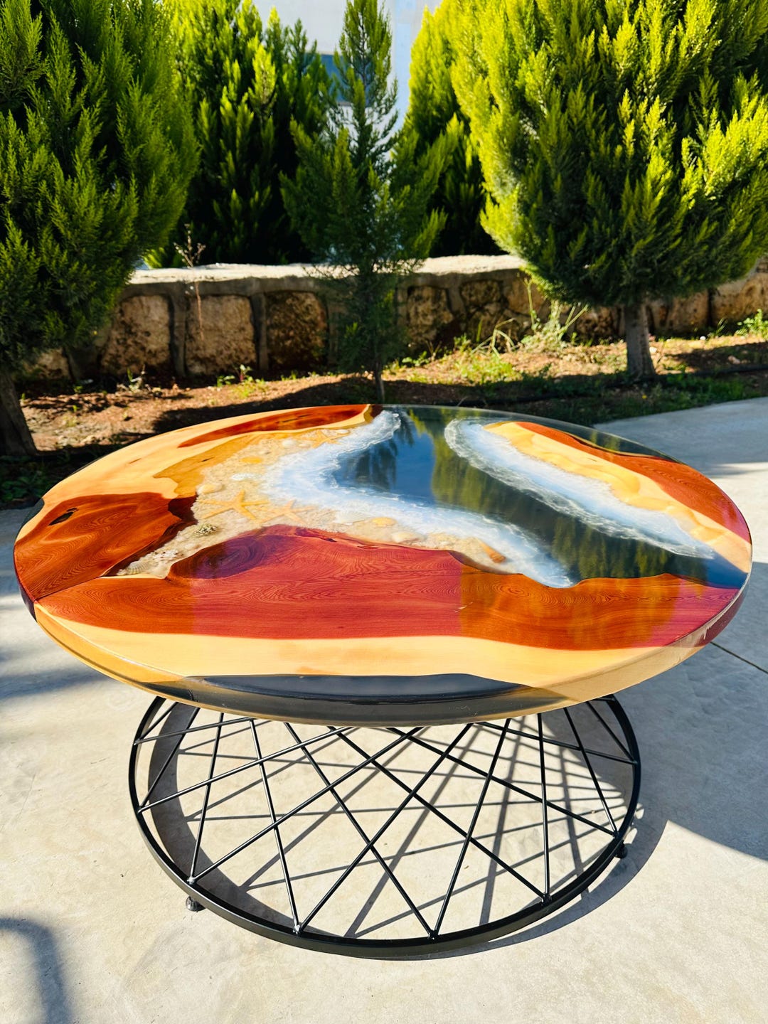Seashell Epoxy Coffee Table - Etsy