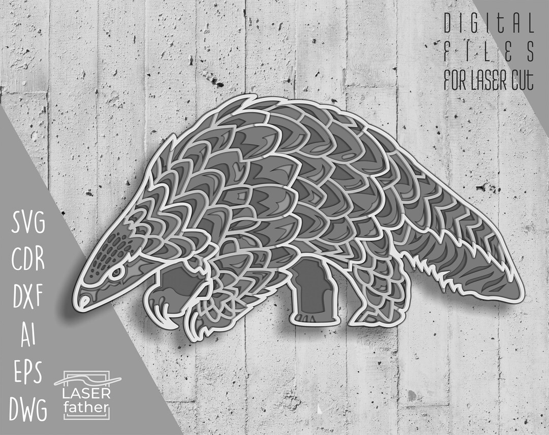 Pangolin SVG, 5 Layers, Animal Laser Cut, Instant Download Cdr Ai Eps ...