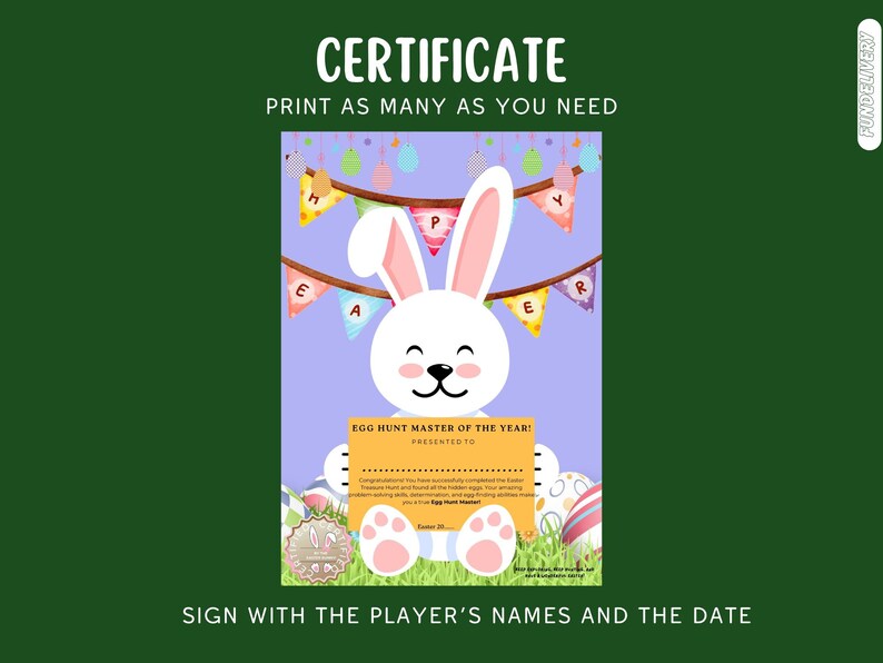 Easter Treasure Hunt, Kids Party Games DIY, Printable Scavenger Hunt ...
