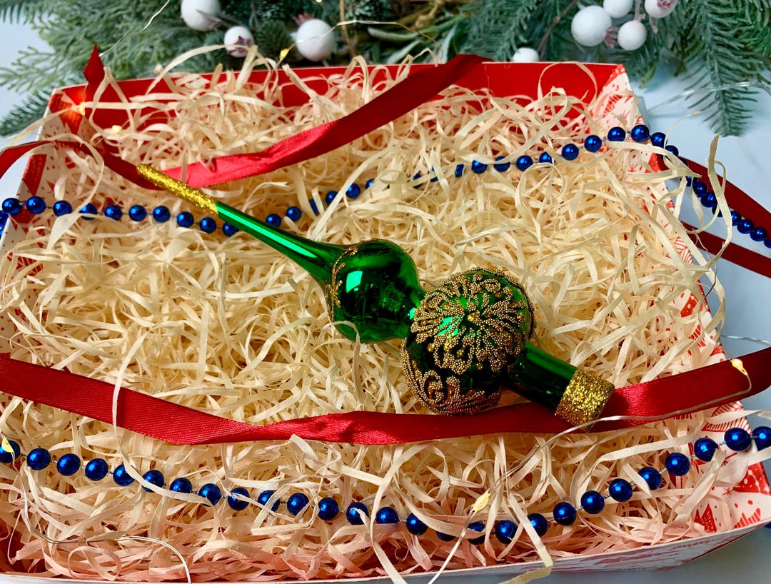 Emerald Green Glass Tree Topper – Handmade Vintage Christmas Ornament ...