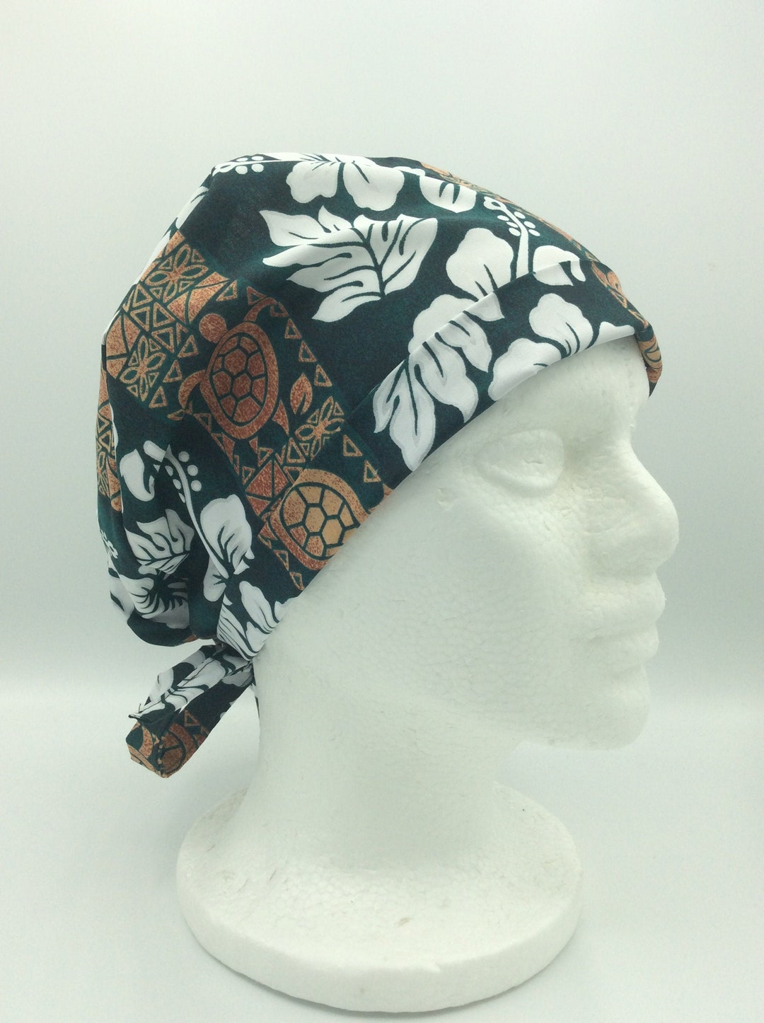 Island Turtle Tie-back Surgical Scrub Hat - Etsy