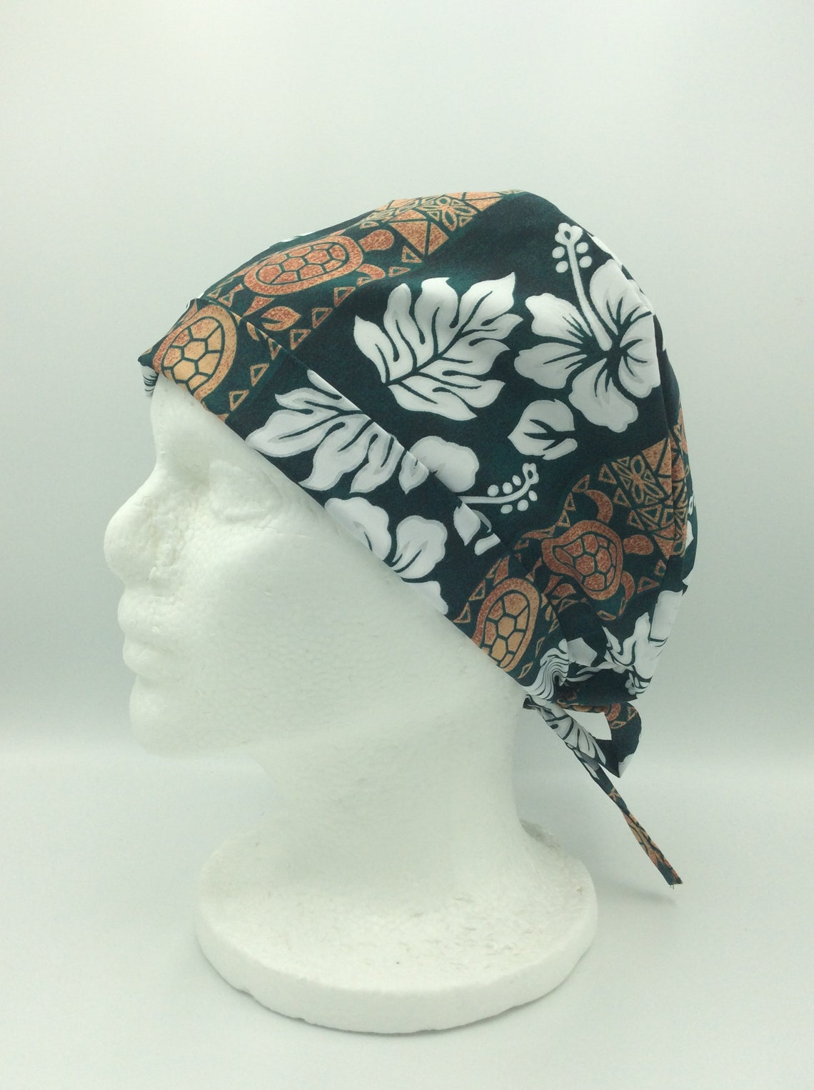 Island Turtle Tie-back Surgical Scrub Hat | Etsy