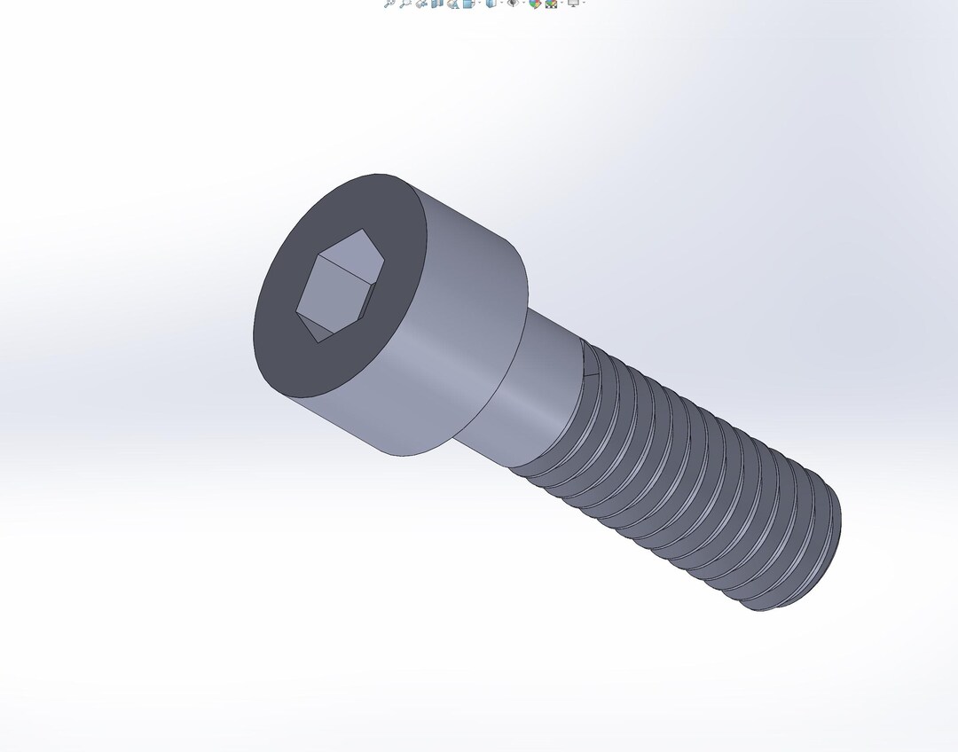 Parametric M6 Screw - Solidworks 3D Model - Customizable Length, Pitch ...