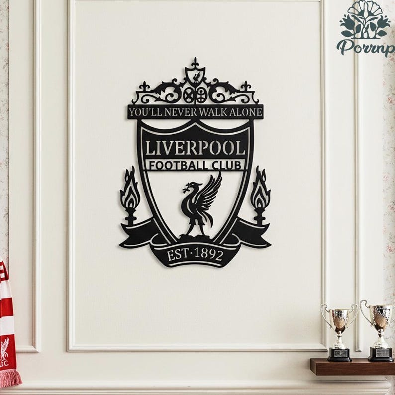 You'll Never Walk Alone Metal Plaque,liverpool FC Crest Wall Sign ...
