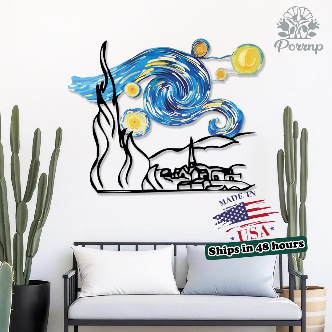 Van Gogh Starry Night Metal Wall Art,handmade Home Decor,unique ...