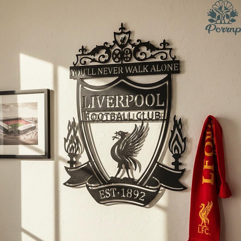 You'll Never Walk Alone Metal Plaque,liverpool FC Crest Wall Sign ...