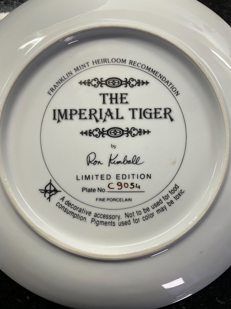 The Imperial Tiger Plate – Franklin Mint Limited Edition by Ron Kimball ...