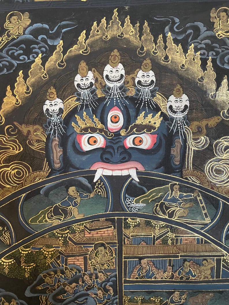 Antique Tibetan Thangka Painting | Hand-painted Buddhist Art | Sacred ...