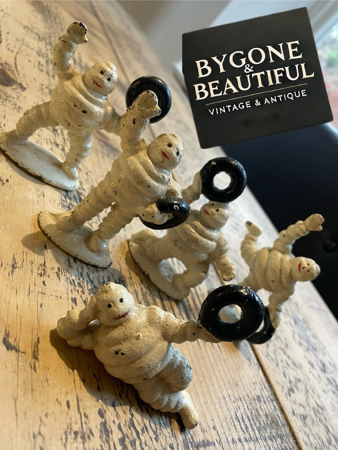 Set of 5 Vintage Cast Iron Michelin Man Figures – Bibendum Tyre Mascots ...