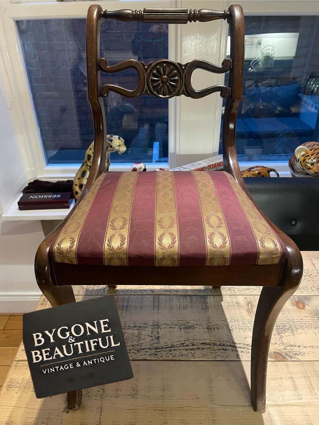 Antique Regency Style Dining Chair | Carved Mahogany Wood | Elegant ...