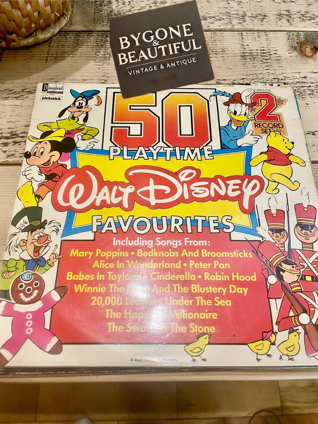 Vintage Walt Disney Vinyl Record – 50 Playtime Favourites 2-LP Gatefold ...