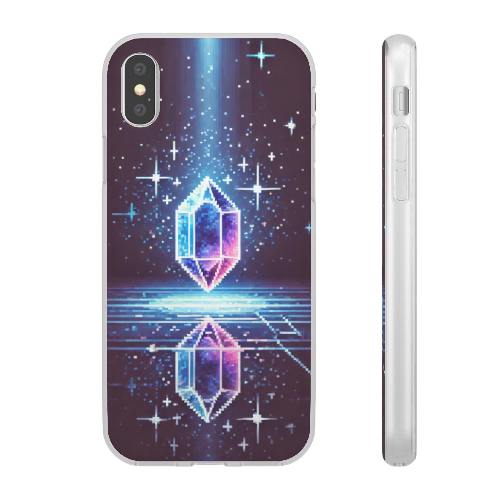 Pixel Sparkle Crystal Flexi Case, Bling Glam Phone Cover, Glitter Soft ...