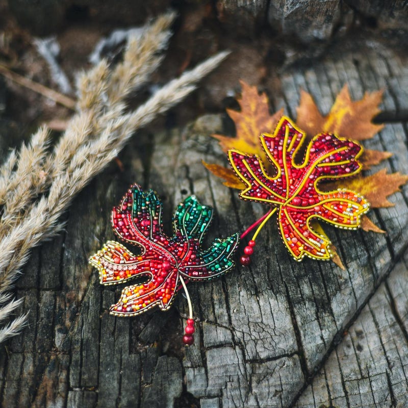 Autumn Leaf Brooch - Etsy