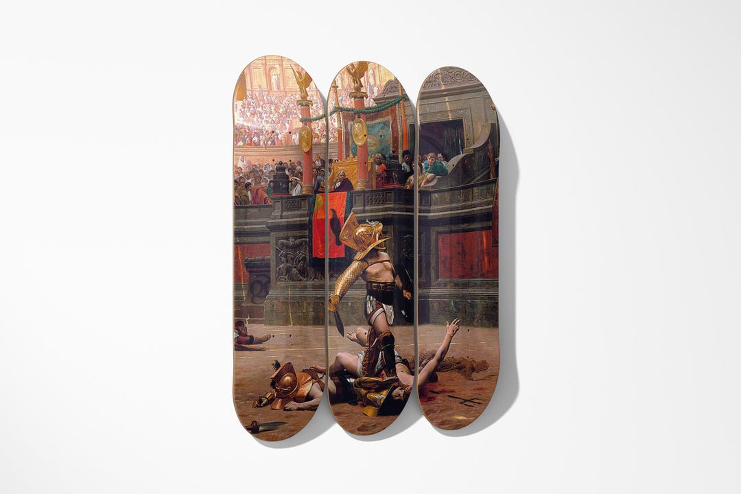 Jean Leon Gerome - Pollice Verso Gladiator Coliseum Skateboard Deck ...