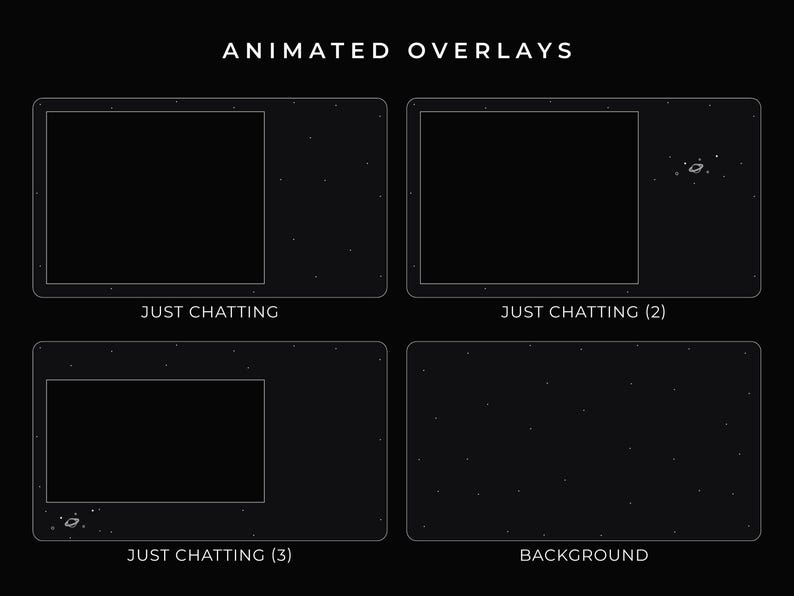 Minimal Space Animated Stream Overlay Pack: Tiktok (horizontal) - Etsy