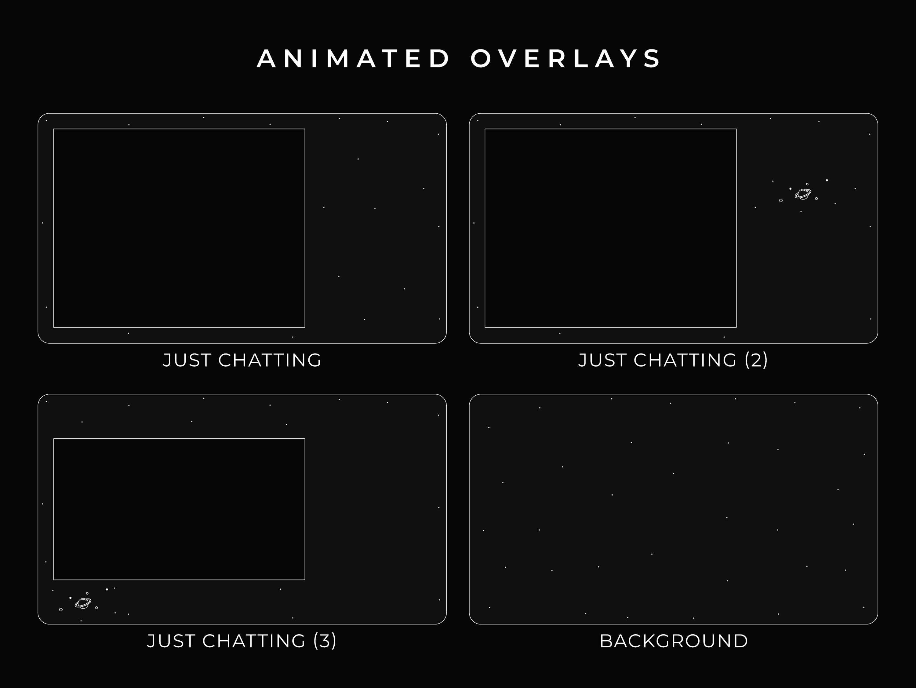 Space Animated Stream Overlay Pack - Minimal Style - Tiktok Overlay ...