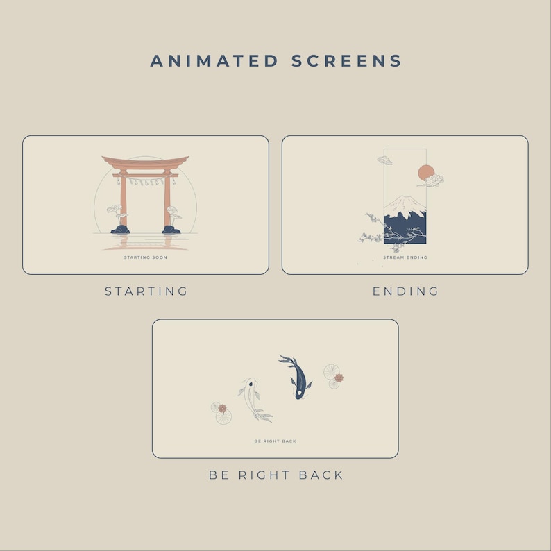 Minimal Japan Animated Stream Overlay Pack: Tiktok Live Studio ...
