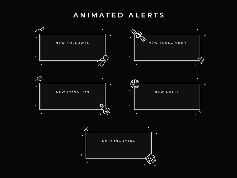 Space Animated Stream Overlay Pack - Minimal Style - Twitch, Kick ...