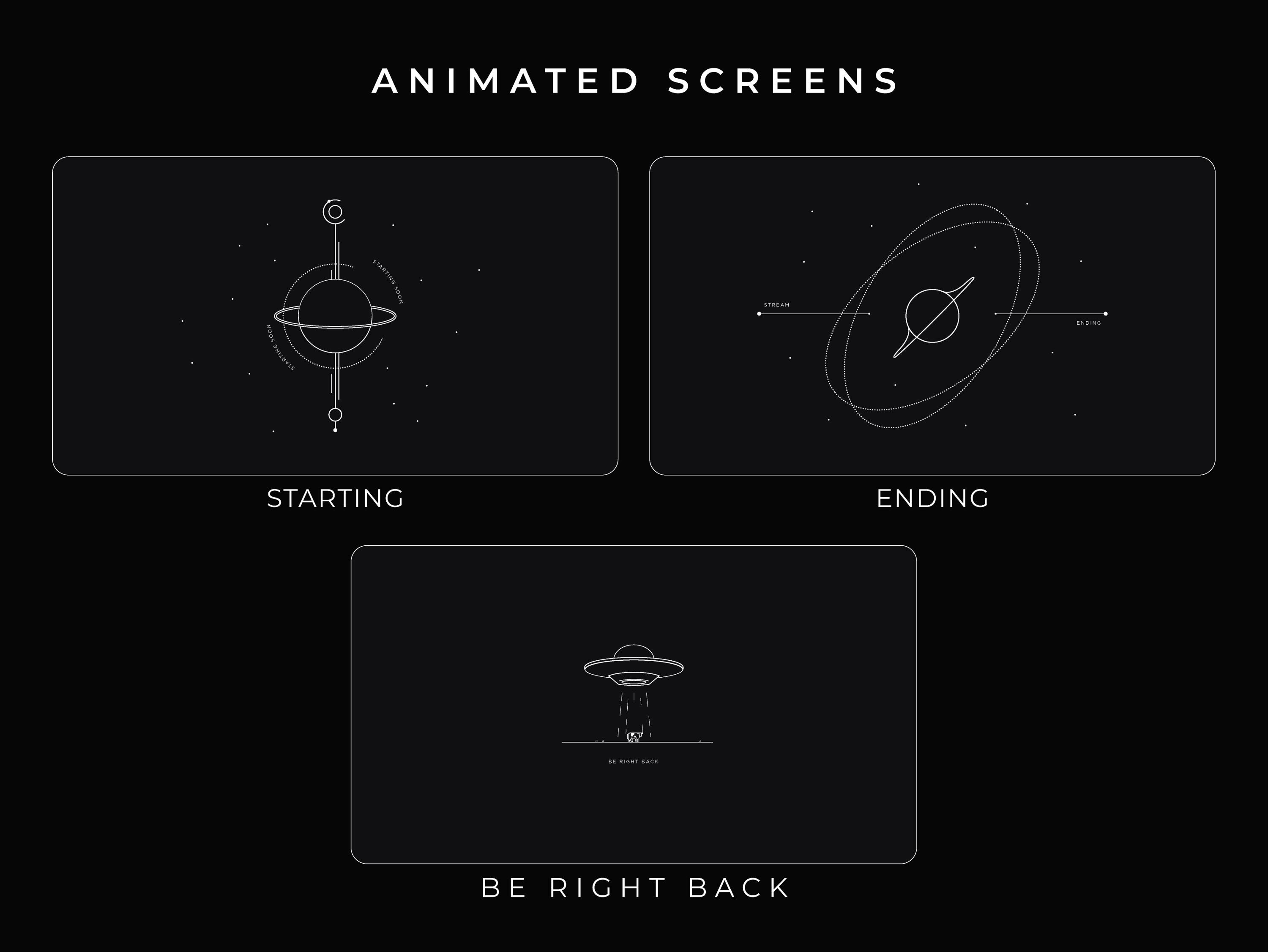 Space Animated Stream Overlay Pack - Minimal Style - Tiktok Overlay ...