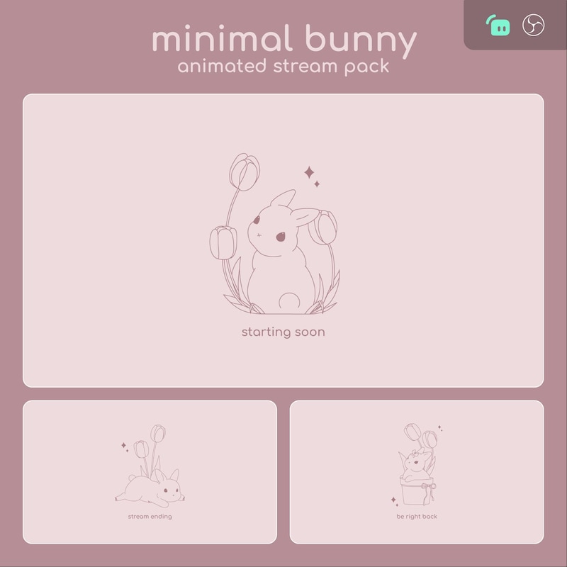 Rabbit Tulip Panels - Etsy