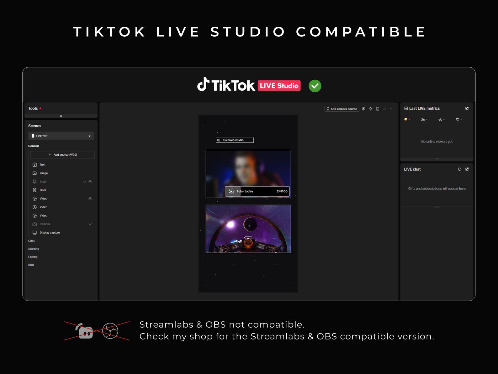 Minimal Space Animated Stream Overlay Pack: Tiktok (vertical Mobile) - Etsy