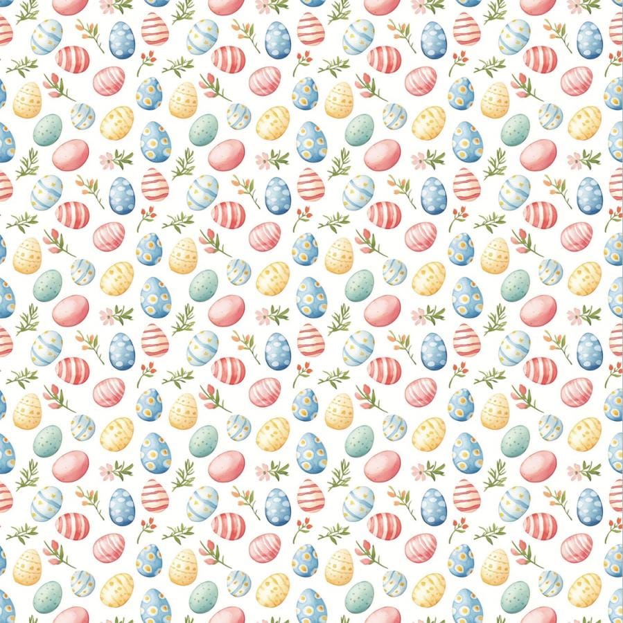 Colorful Easter Eggs Cotton Fabric, Watercolor Spring Egg Print, Pure ...