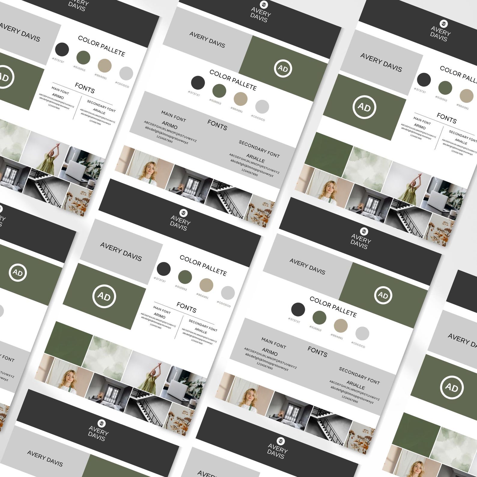Aesthetic Brand Board Template,brand Kit Template, Editable Brand Kit ...