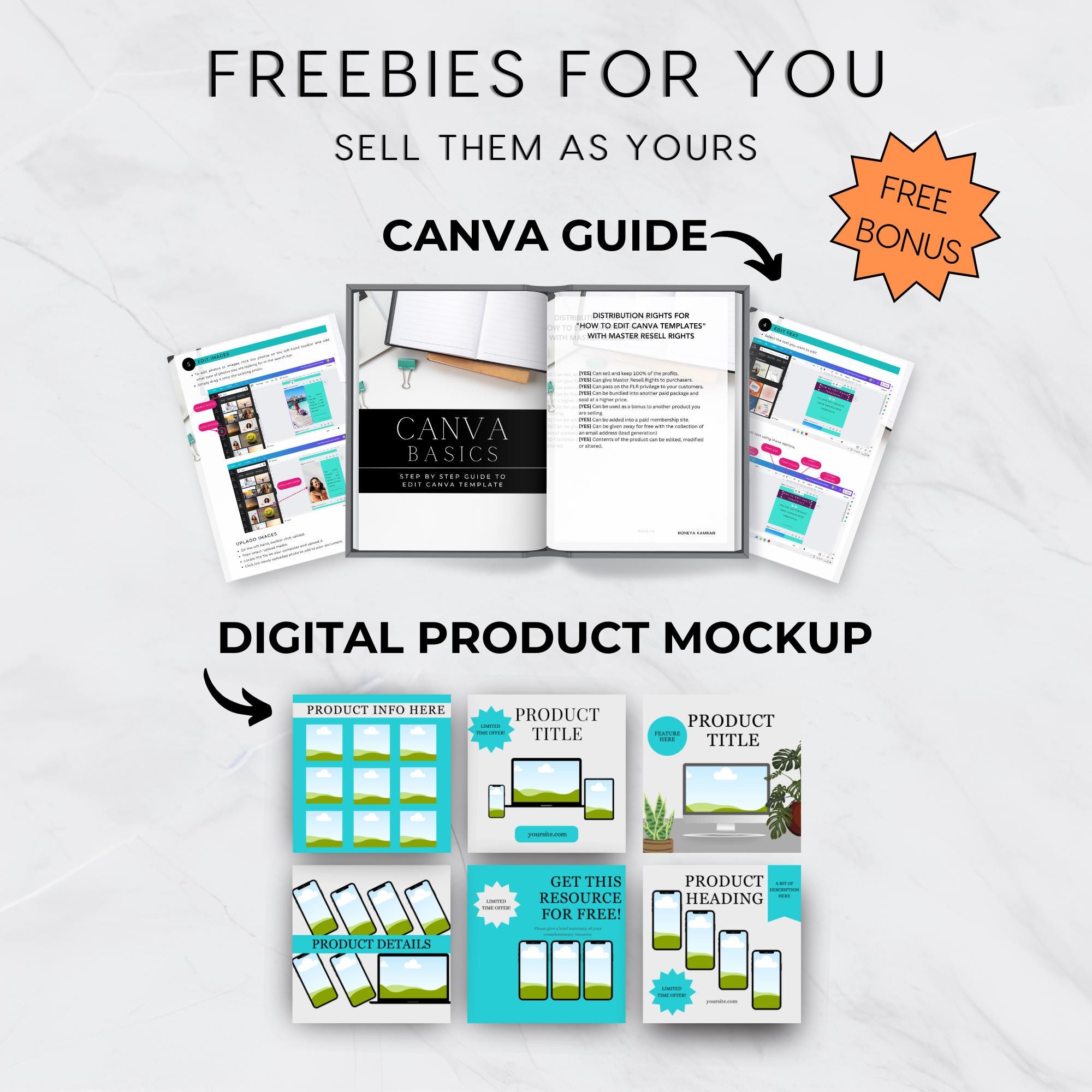 PLR MMR Brand Board Template, Colourful Brand Kit Template, Editable ...