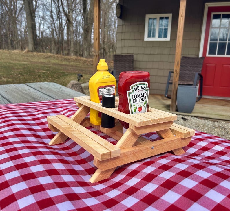Cedar Table Condiment Holder- Modern - Etsy