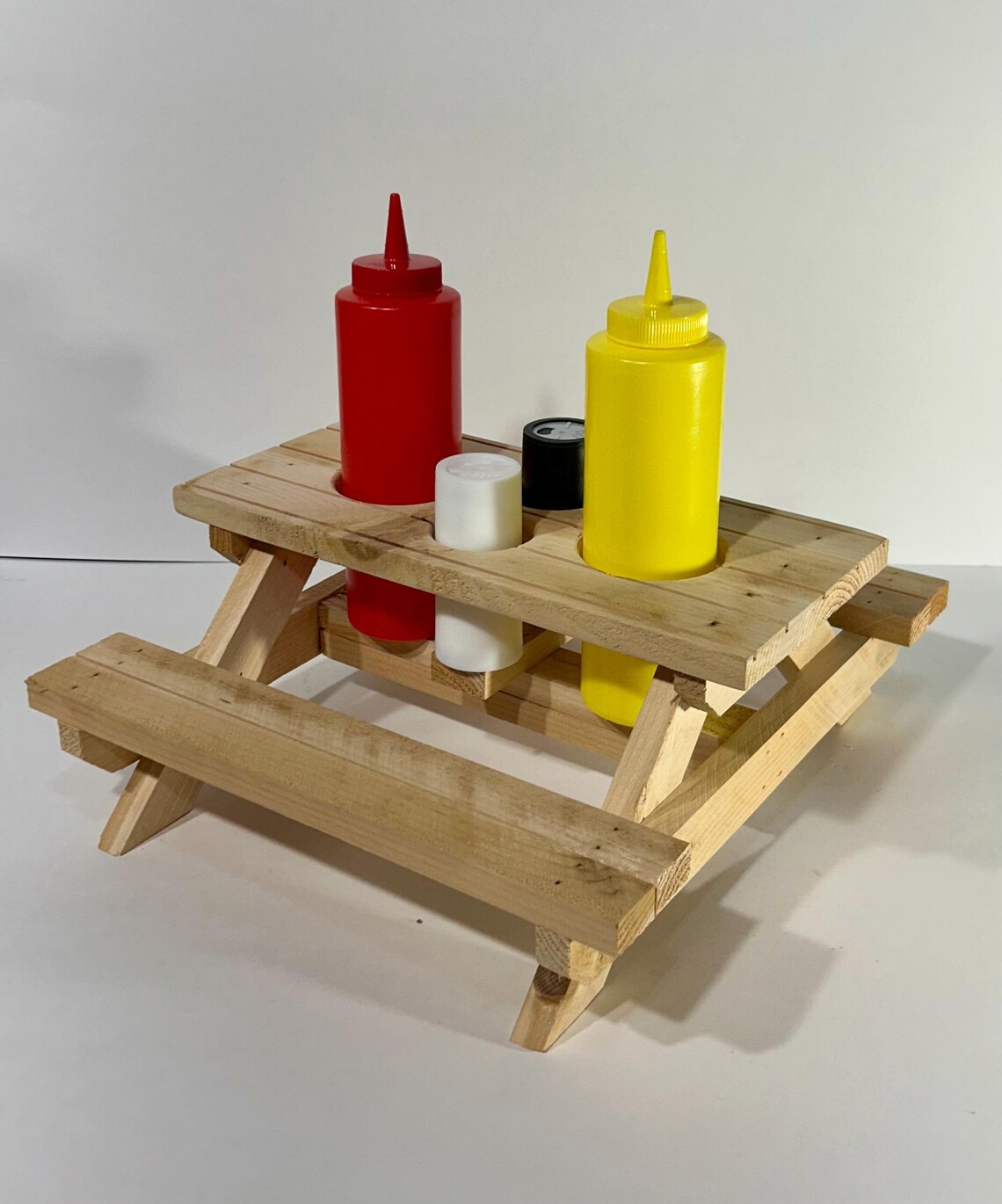 Classic Cedar Picnic Table Condiment Holder - Etsy